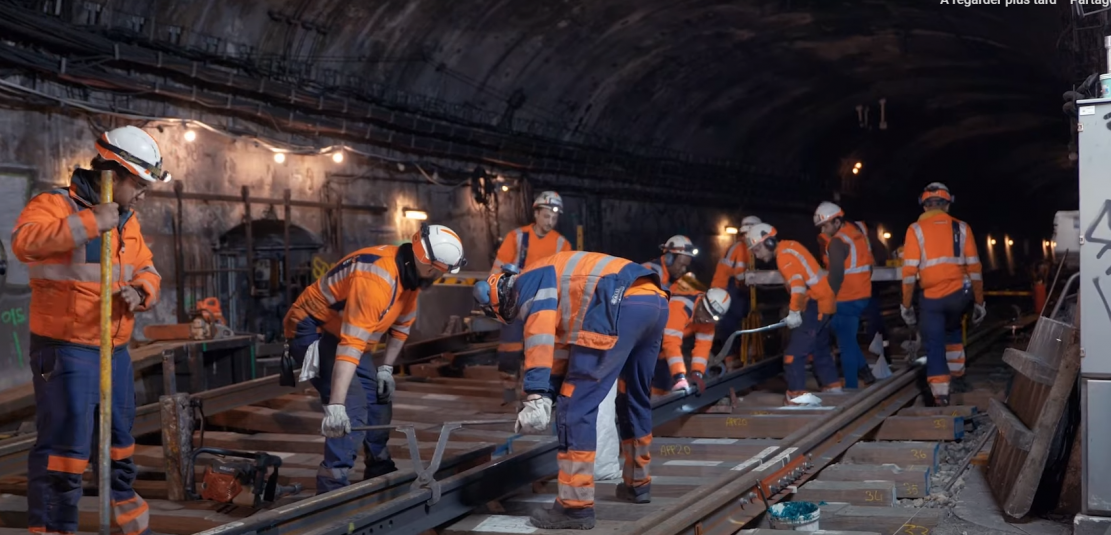 Renouvellement d'un appareil de voie sur la Ligne 1 du métro parisien - ETF